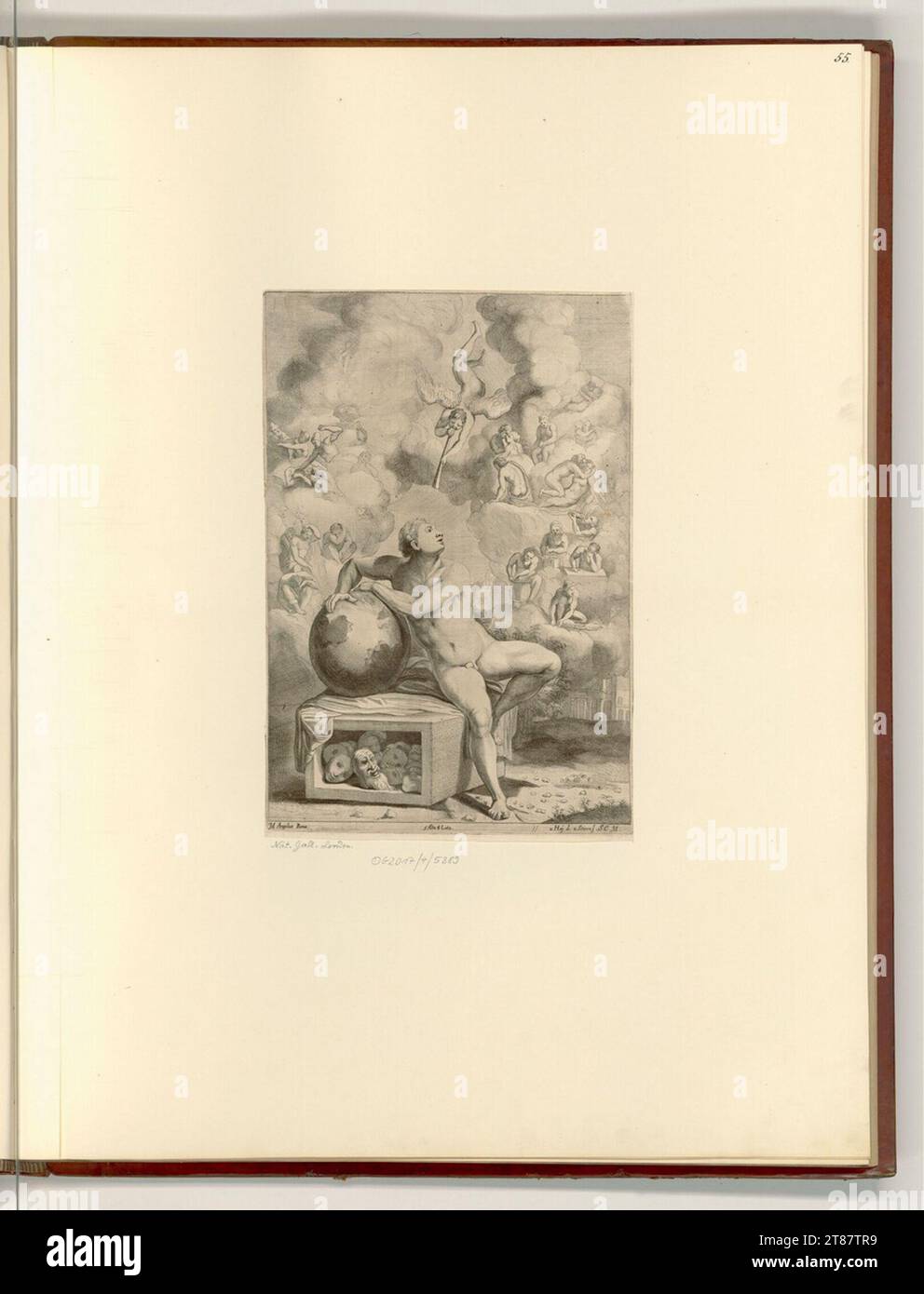 Frans van der Steen (Engraver) Michelangelo's dream. Copper engraving ...