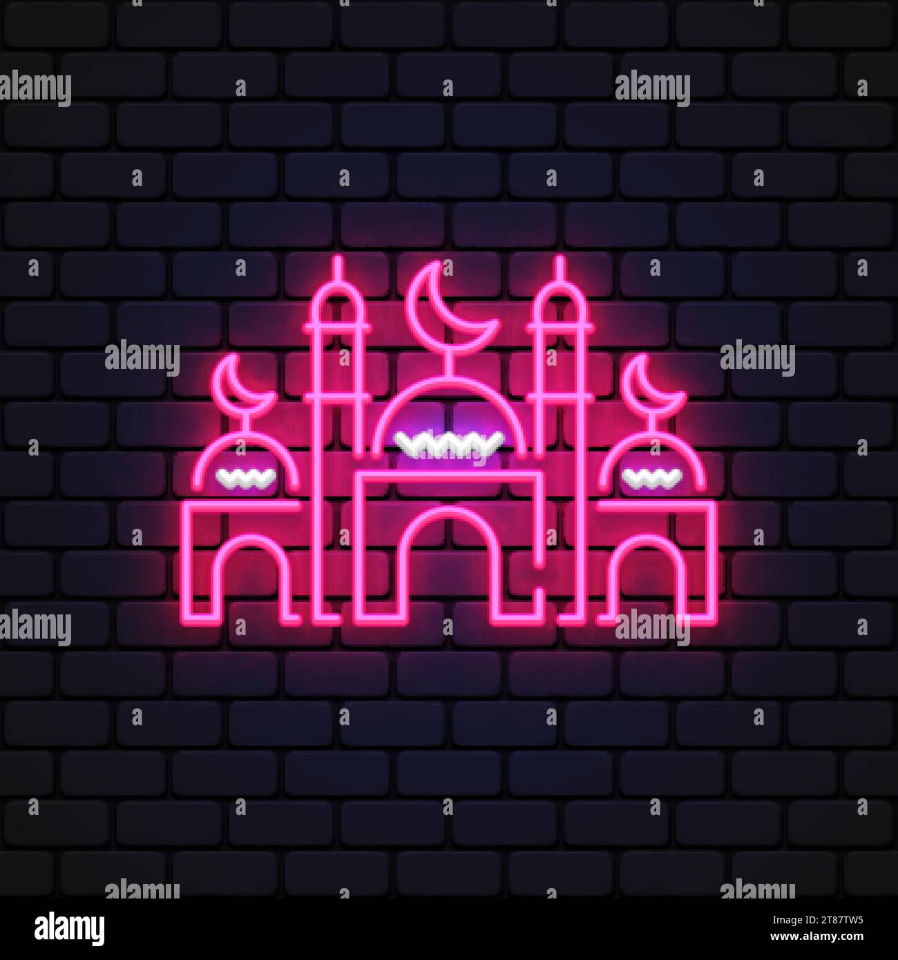 Modern mosque neon, great design for any purposes. Vector illustration ...