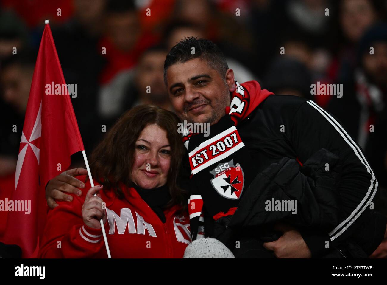 LONDON, ENGLAND - November 17: Fans of Malta during the UEFA EURO 2024 ...