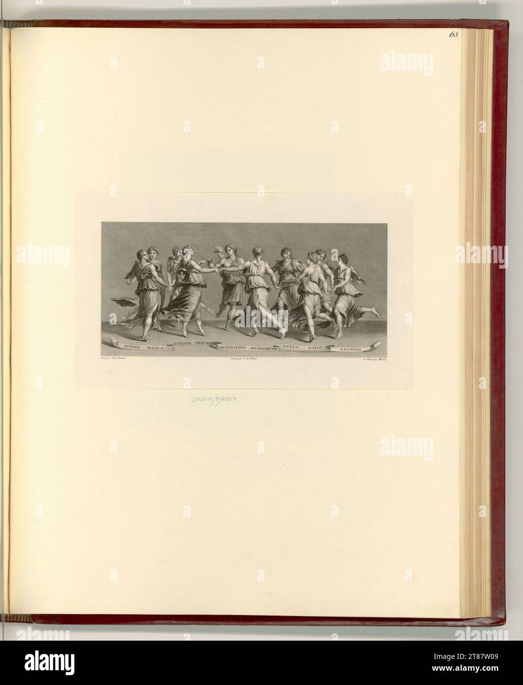 Marais (Engraver) Tree Apollo and the nine muses. Copper engraving ...