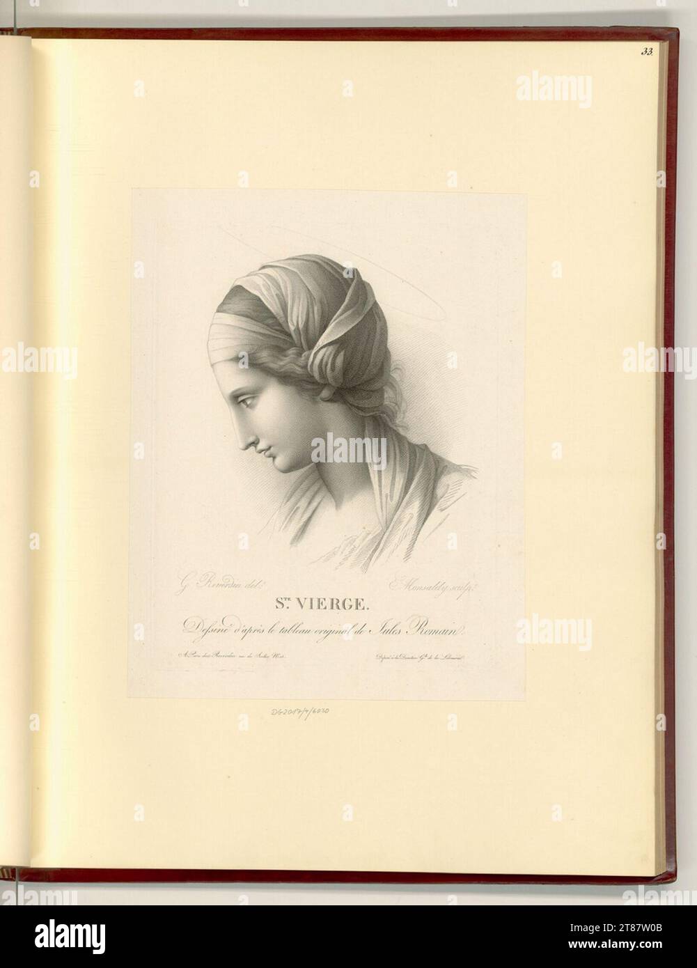 Antoine Monsaldy Head of Mary in profile. Pencil 1790-1816 , 1790/1816 ...
