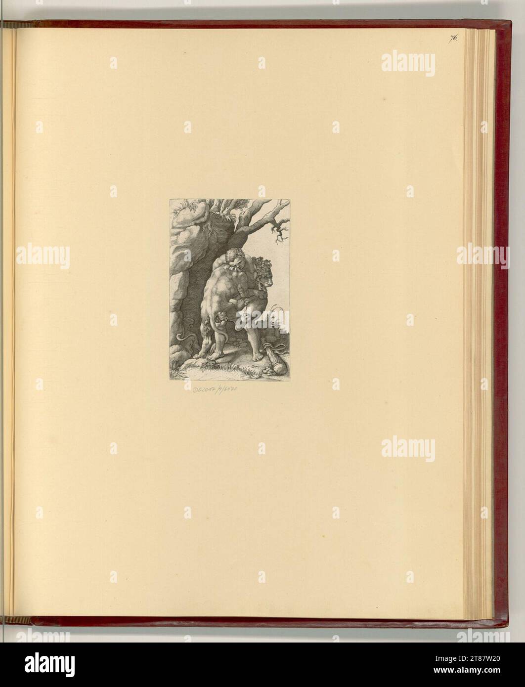 unbestimmt (Engraver) Heracles and the Nemei lion. Copper engraving ...