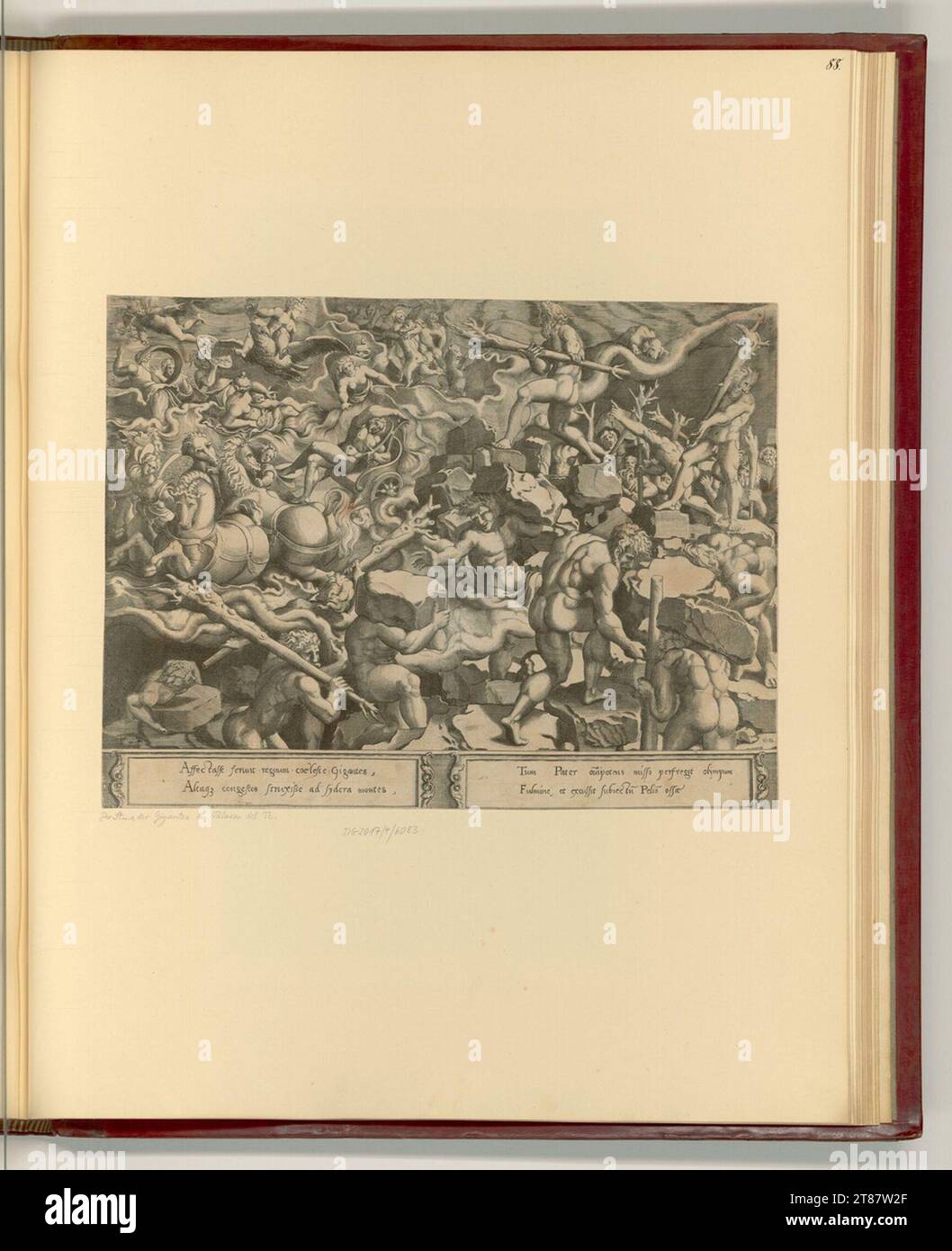Cornelis Bos (Engraver) The fall of the giants in the Palazzo del Te ...