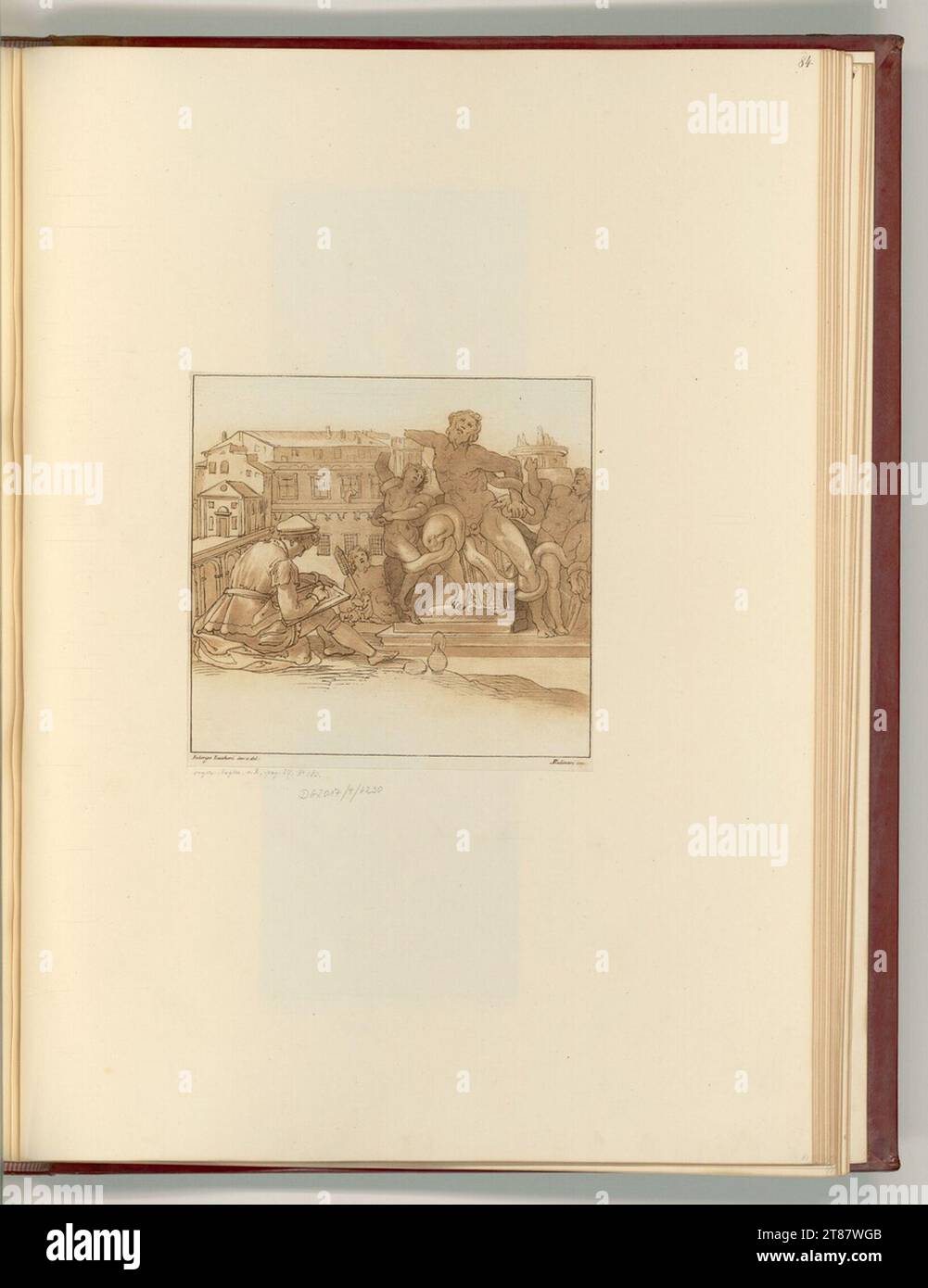 Stefano Mulinari (Engraver) An artist draws the Laokoon group. Etching ...