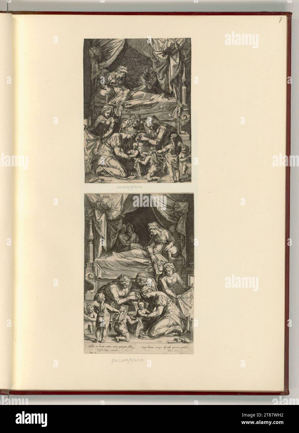 unbestimmt (Engraver) Birth of the Holy Virgin. Copper engraving print ...
