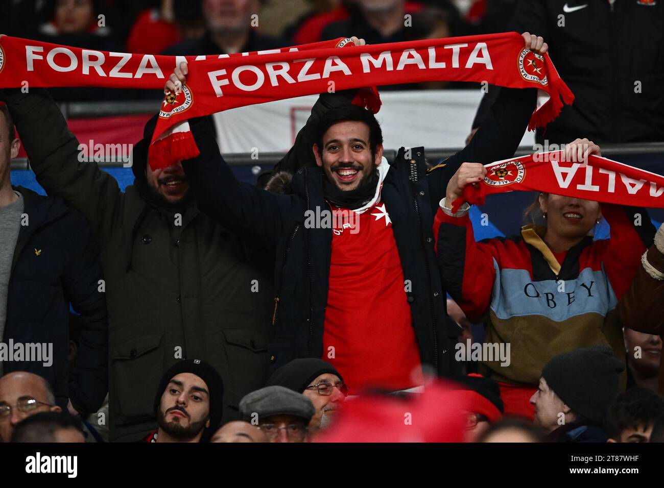 LONDON, ENGLAND - November 17: Fans of Malta during the UEFA EURO 2024 ...