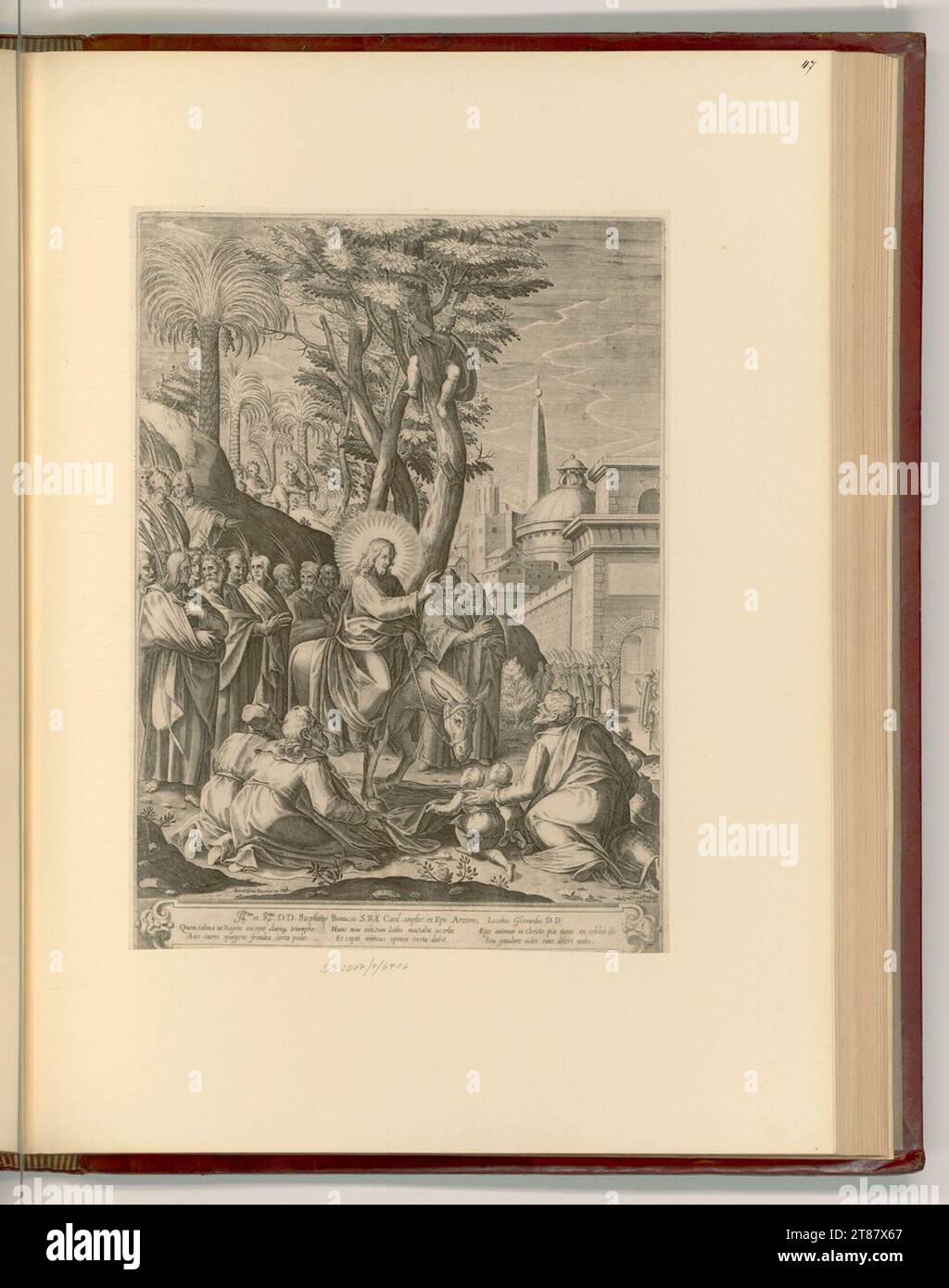 Claude Duchet (Engraver) Christ's move into Jerusalem. Copper engraving ...