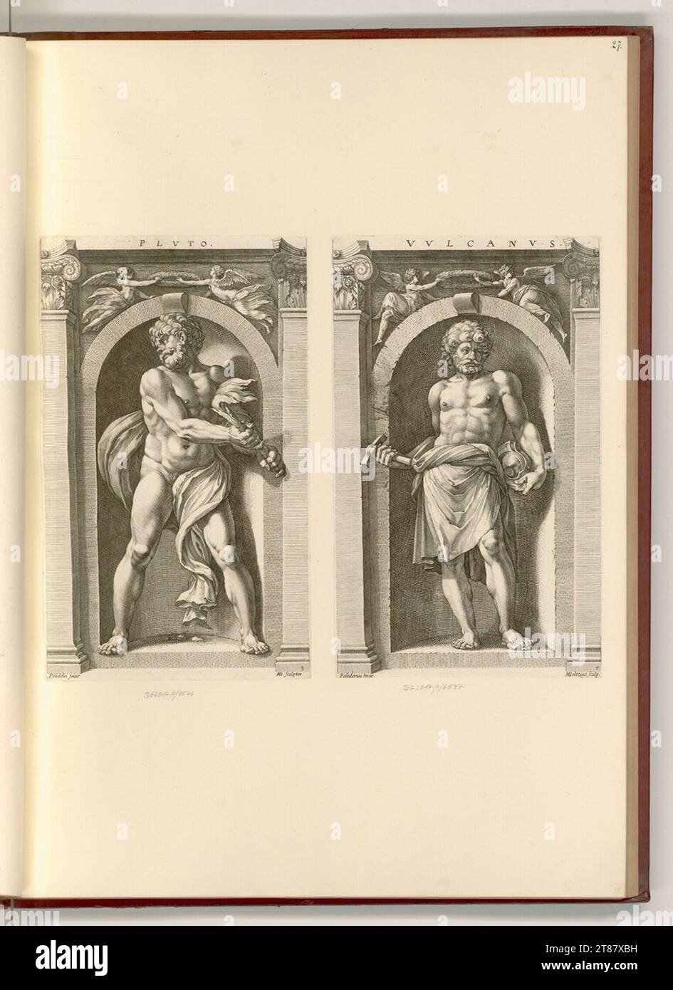 Hendrick Goltzius (Engraver) Pluto; Vulcan. Copper engraving, etching ...