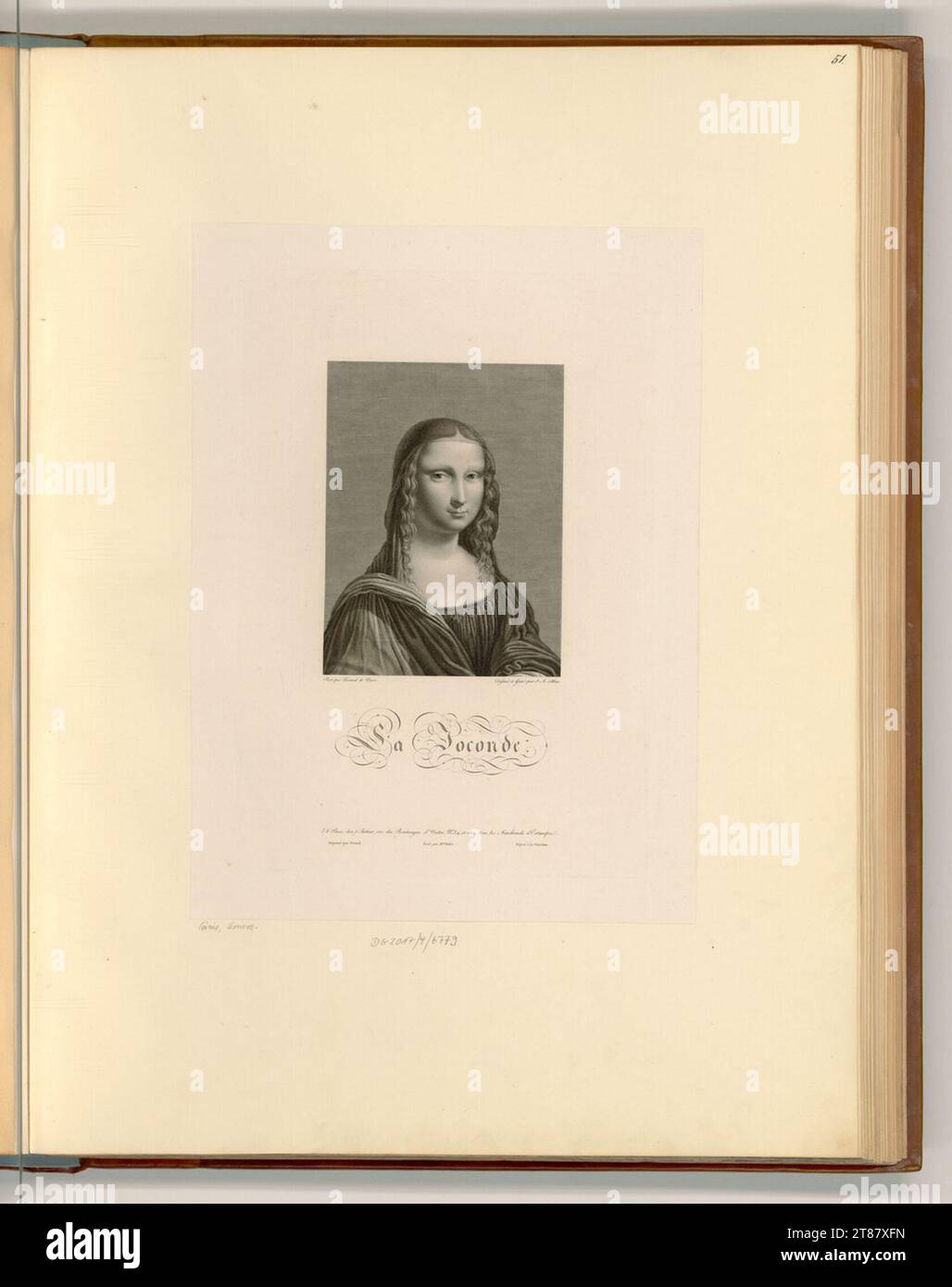 Jean Alexandre Allais (Engraver) Mona Lisa. Copper engraving, etching 1 ...