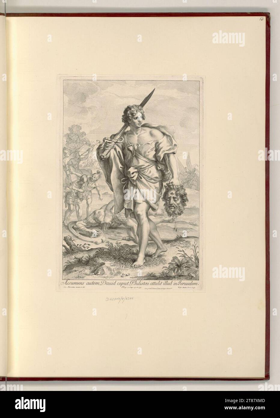 Robert van Audenaerde (Engraver) David with the head of the Goliath ...