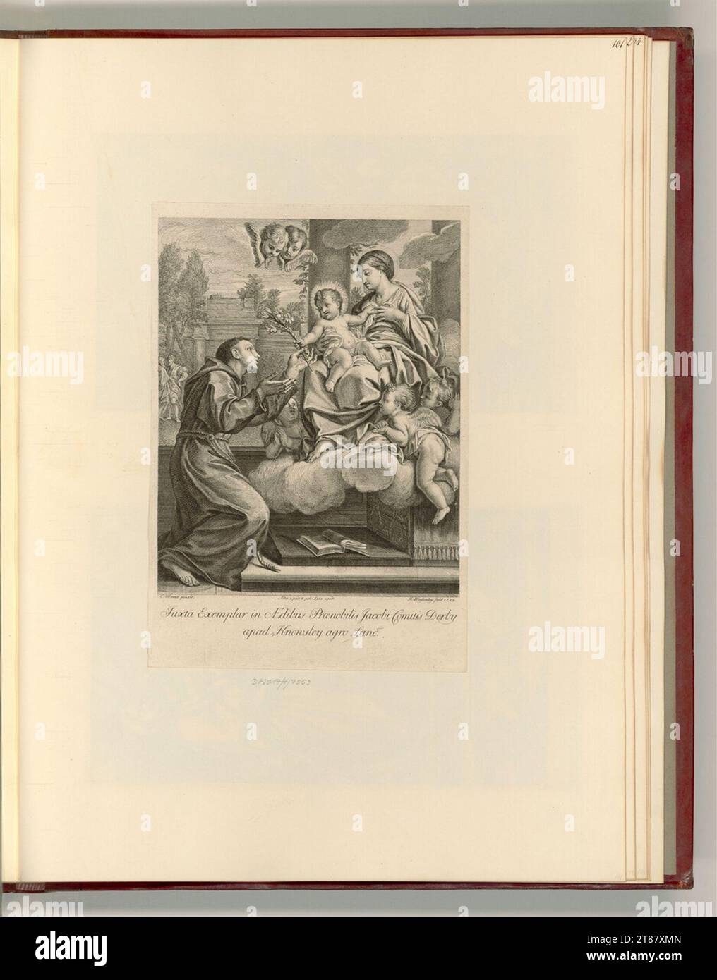 Hamlet Winstanley (Engraver) A Franciscan monk in front of Maria and ...