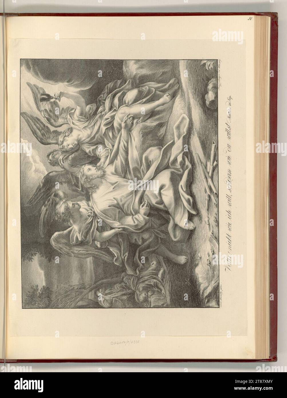 Franz Berger (Lithograph in) Christ on the Ölberg with three angels ...