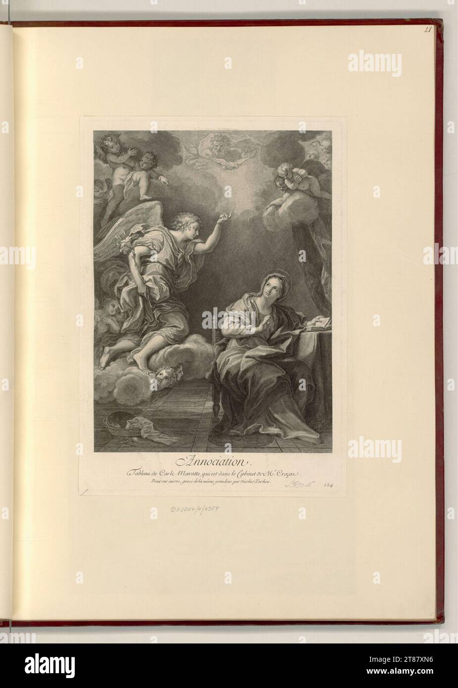 Nicolas Henri Tardieu (Engraver) Announcement Mariae. Copper engraving, etching 1729-1740 , 1729 ...