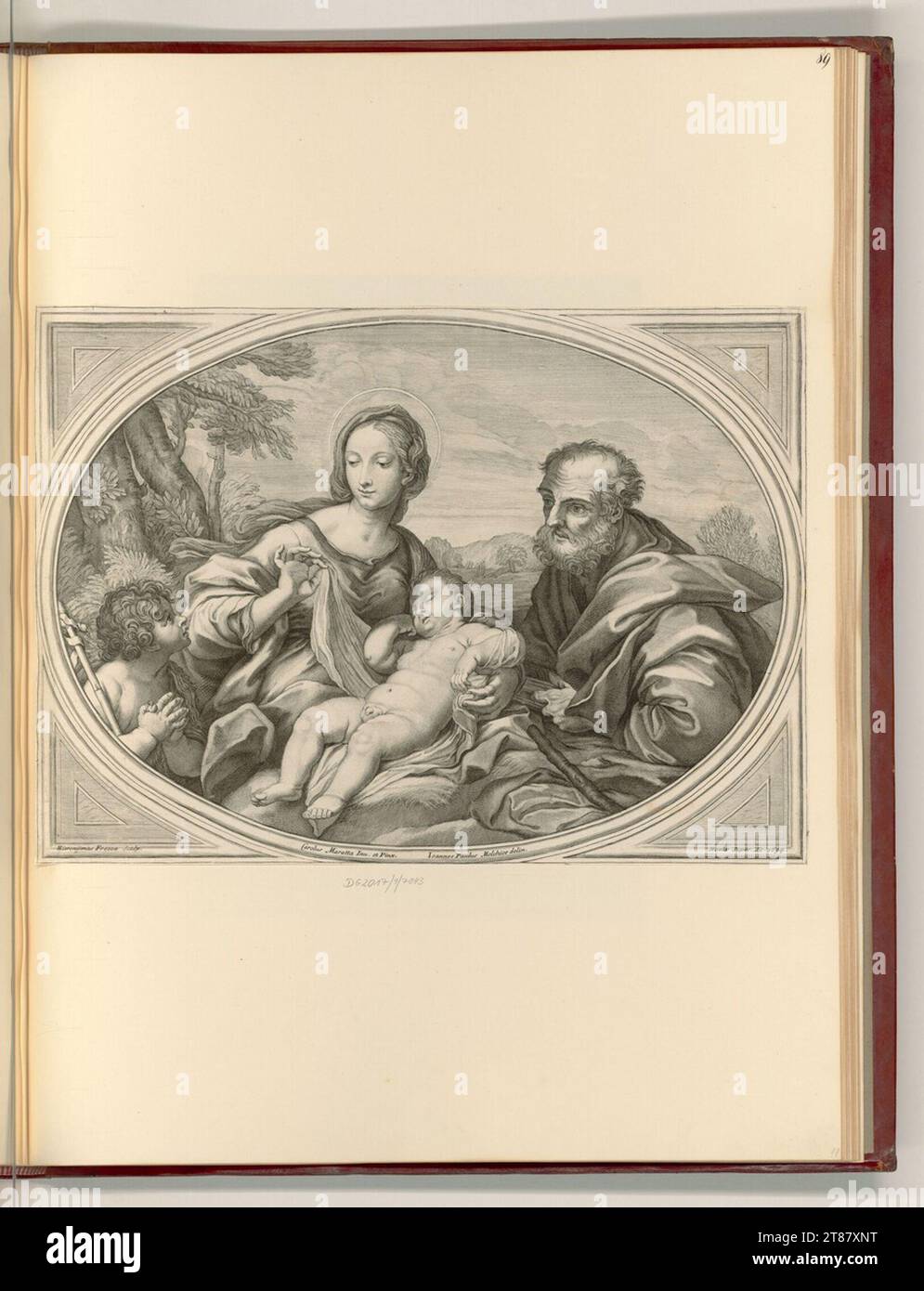 Girolamo Frezza (Engraver) Holy family with John's boy. Copper ...