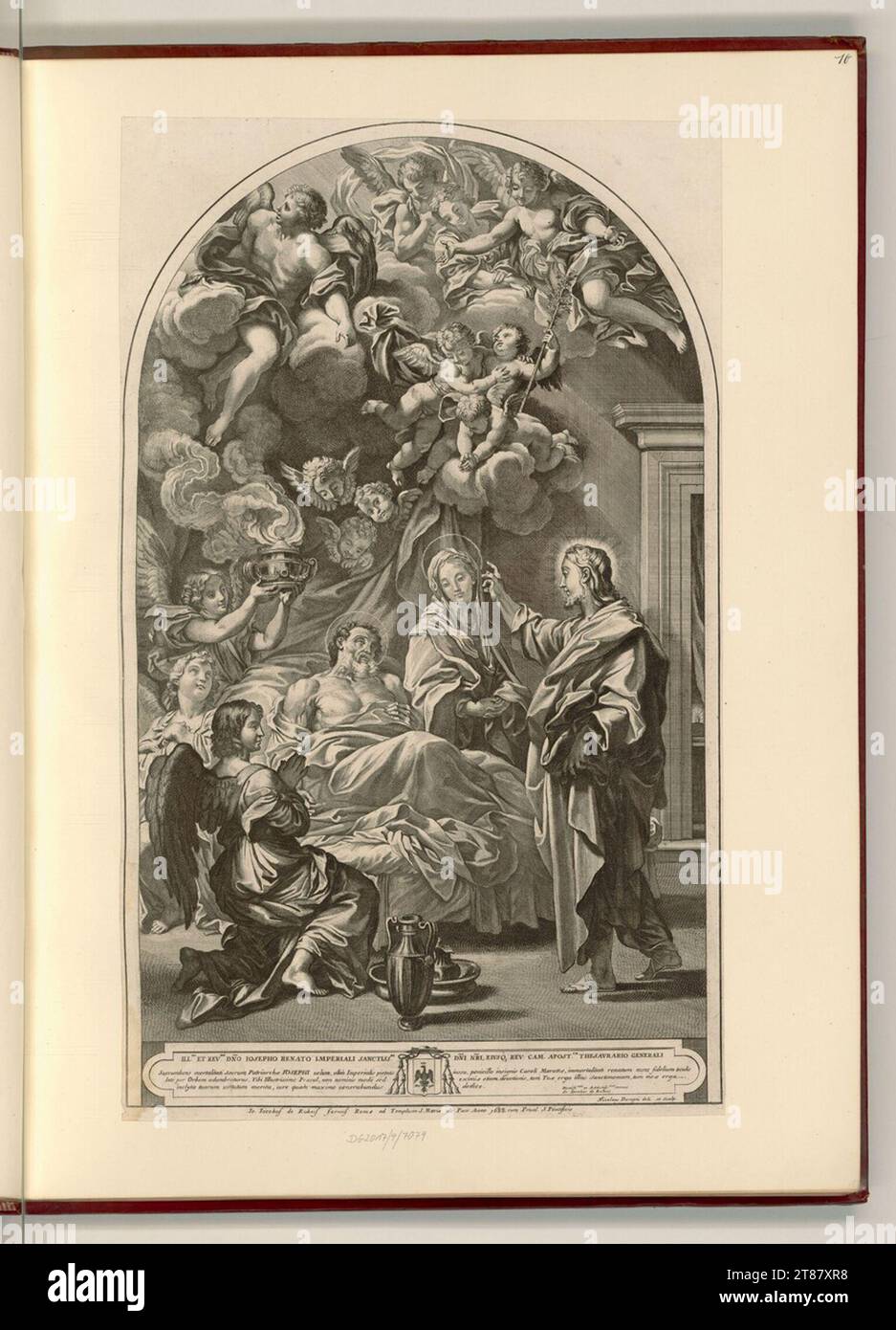 Nicolas Dorigny (Engraver) The death of St. Joseph. Copper engraving ...