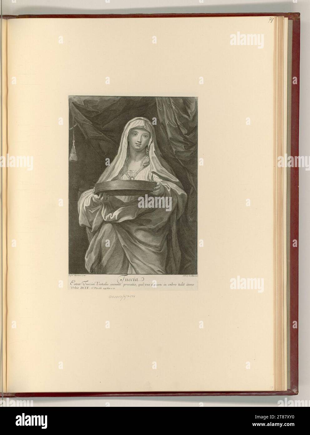 Johann Jakob Frey (Engraver) Die Vestalin Tuccia. Copper engraving ...