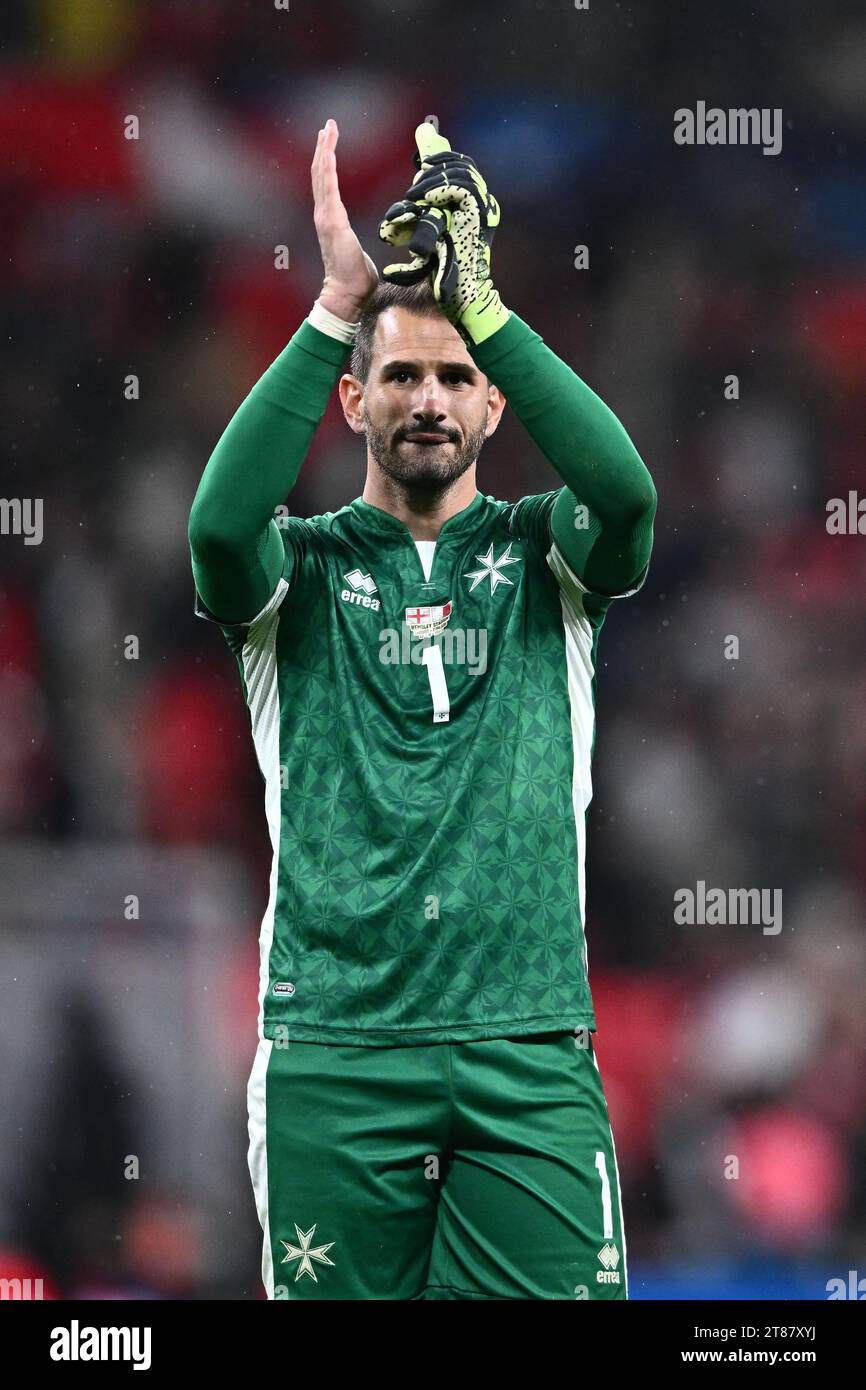 LONDON, ENGLAND - November 17: Henry Bonello of Malta applauds the fans ...