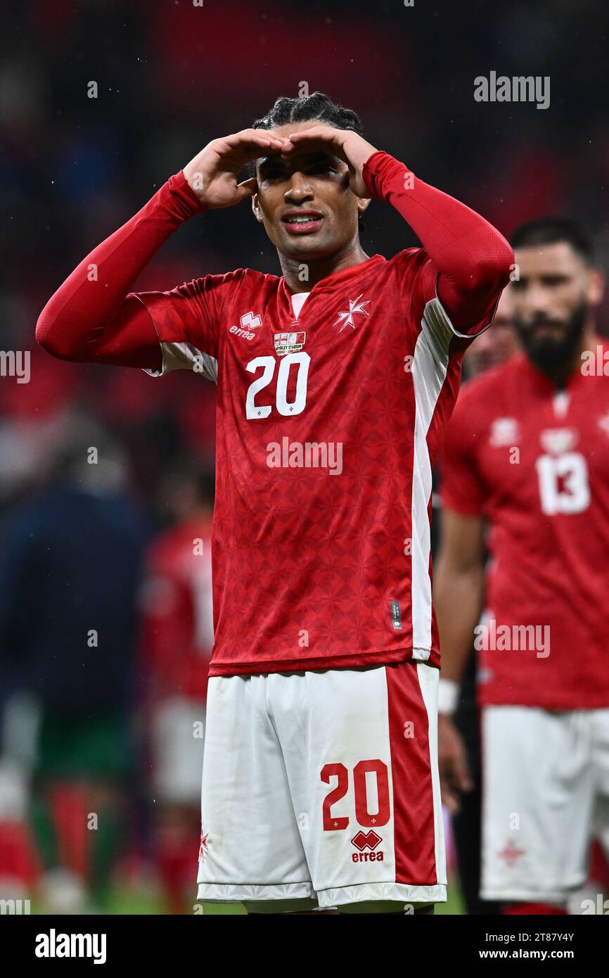 LONDON, ENGLAND - November 17: Yannick Yankam of Malta during the UEFA ...