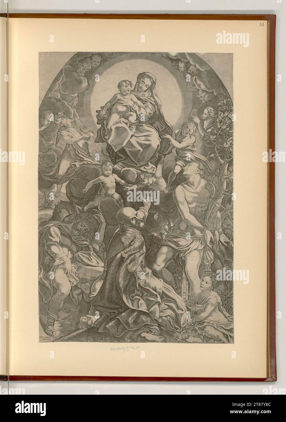Cristofano Bertelli (Engraver) The Madonna of St. Sebastian. Copper ...
