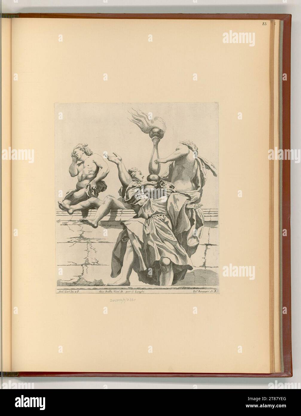 Domenico Maria Bonaveri (Engraver) Apostle with three angels. Copper ...