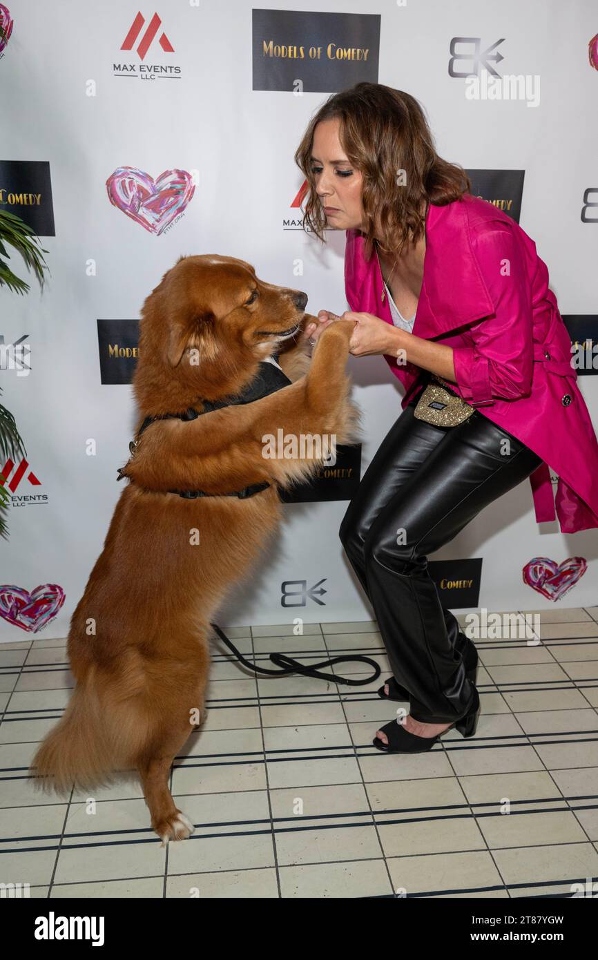 Los Angeles, USA. 17th Nov, 2023. Actress Courtney Moore with her dog ...