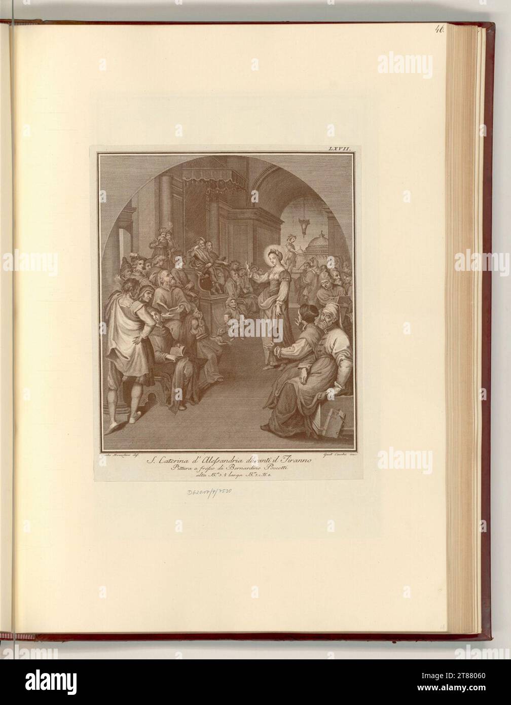 Gaetano Cecchi (Engraver) St. Katharina of Alexandria in front of her ...
