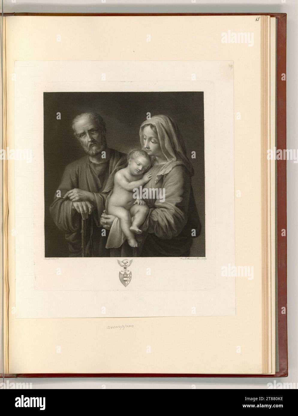 Joseph Steinmüller (Engraver) Holy family. Copper engraving, etching ...