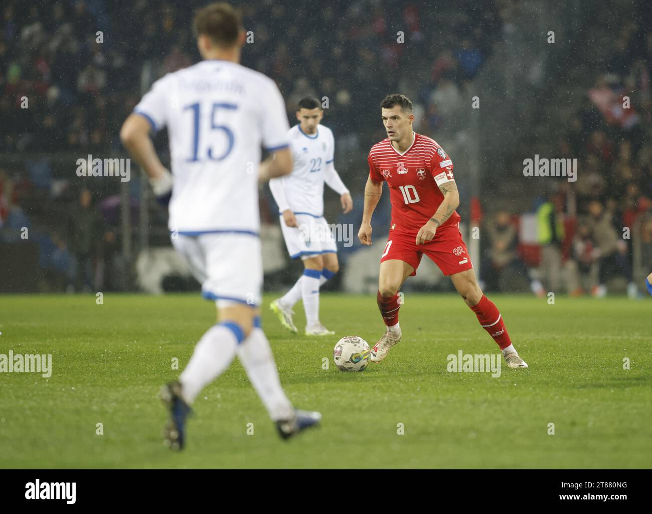 Basilea, Switzerland. 18th Nov, 2023. Granit Xhaka of Switzerland ...