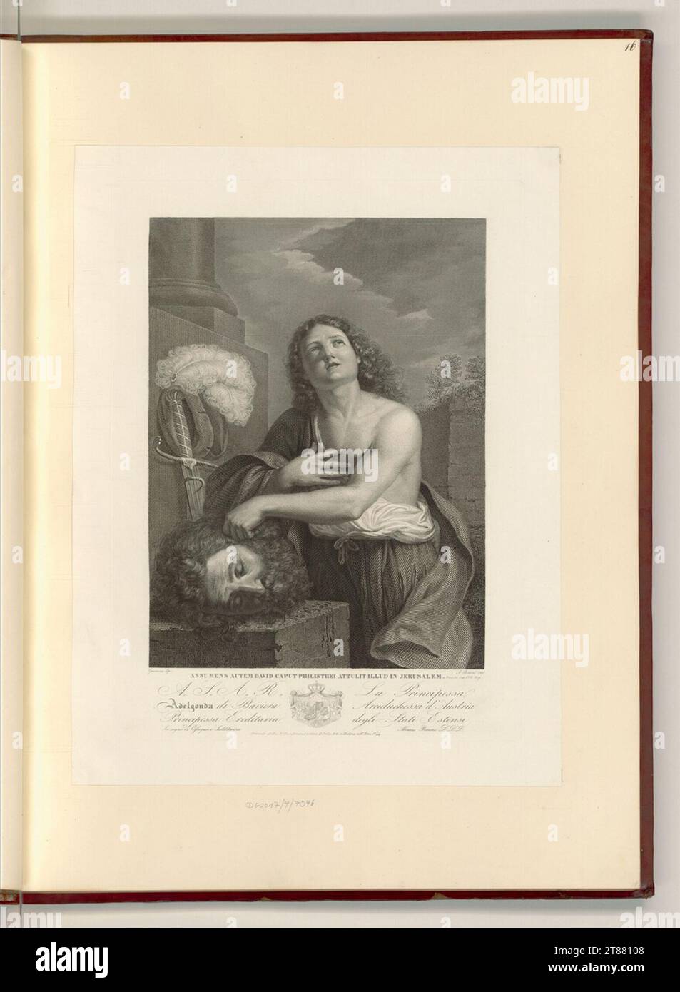 Abrams Rimini (Engraver) David with the head of the Goliath. Copper ...