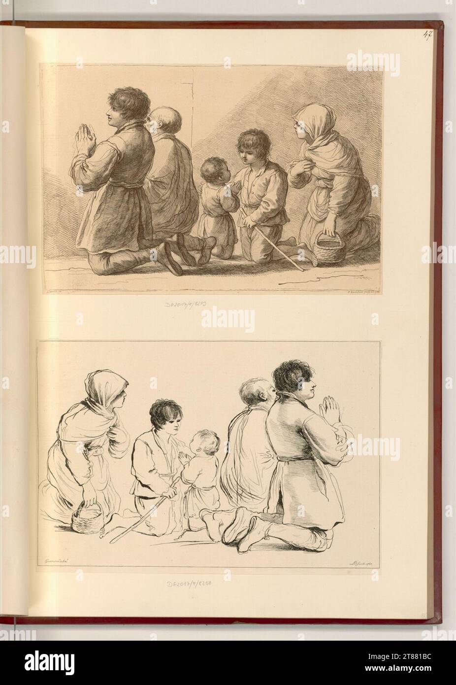 Francesco Bartolozzi (Engraver) Five kneeling people. etching 1764-1800 ...