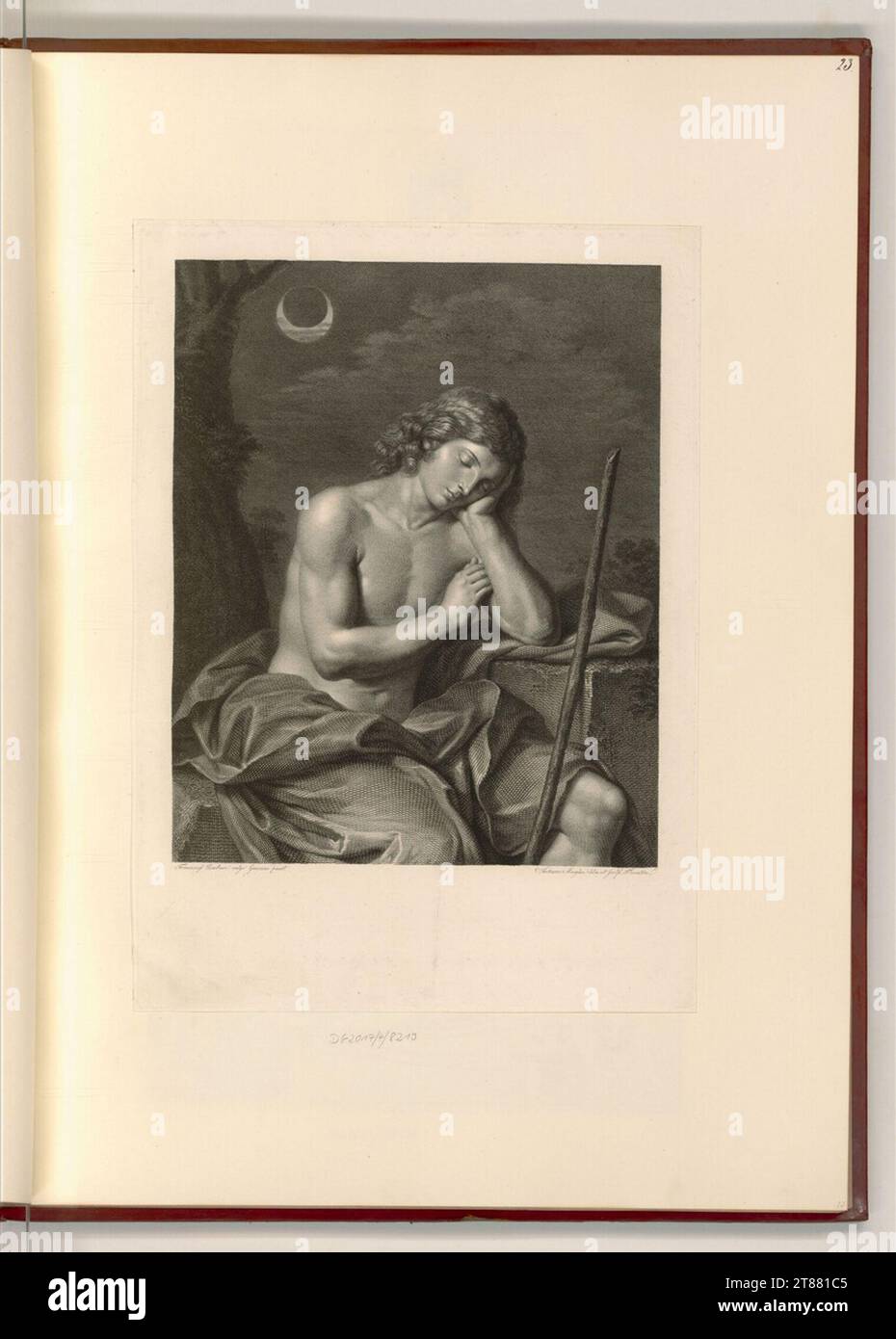 Antonio Morghen (Engraver) Sleeping endymion. Copper engraving print ... Antonio Morghen (Engraver) Sleeping endymion. Copper engraving print ...