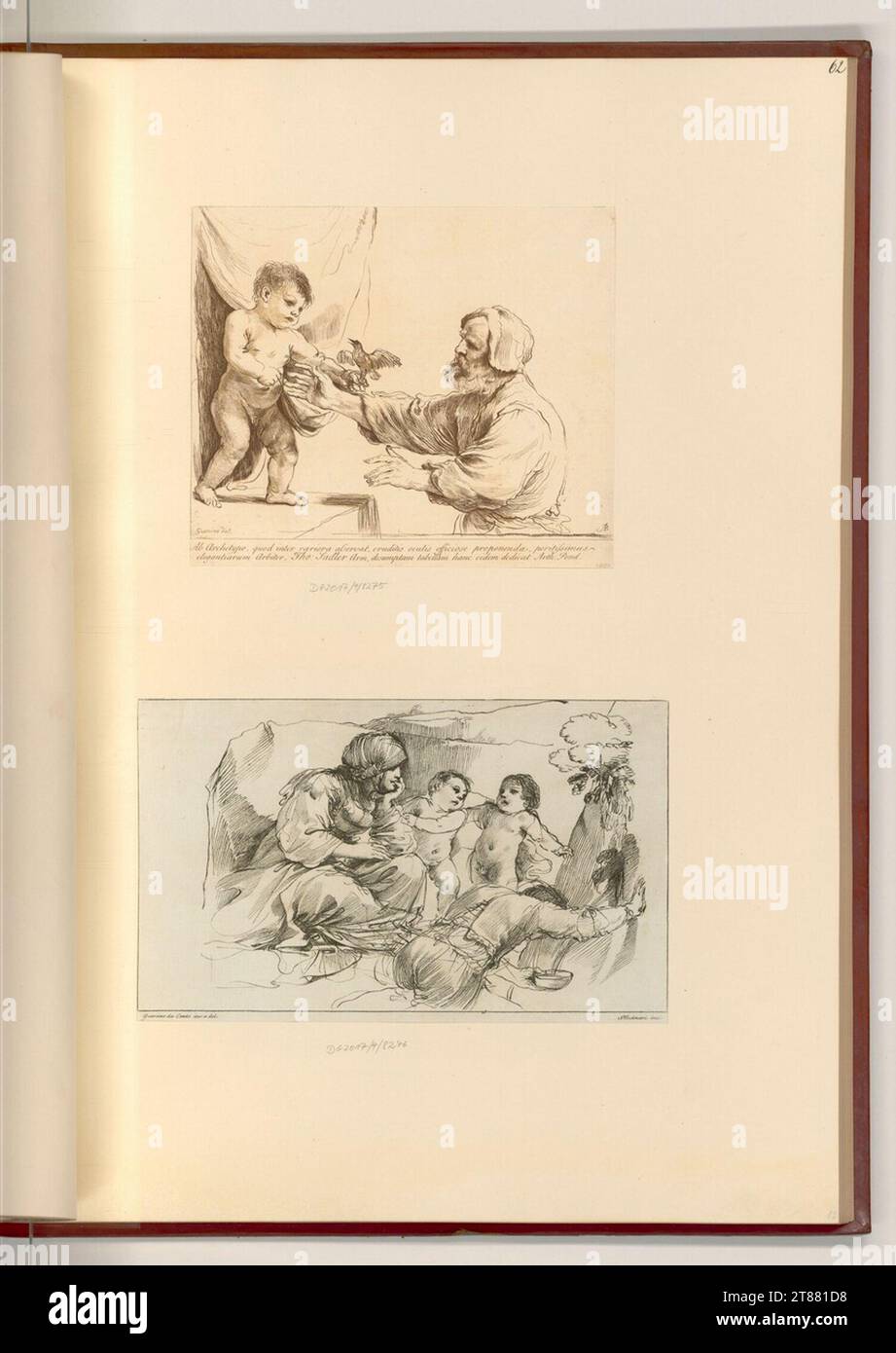 Arthur Pond (Engraver) Old man with a child and bird; Woman with two ...