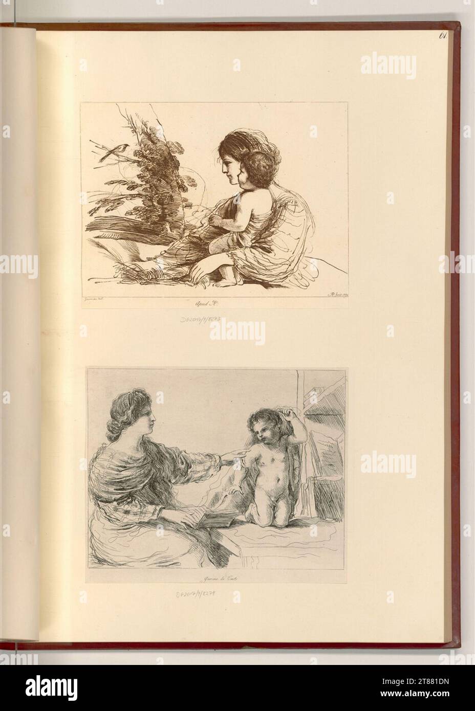 Arthur Pond (Engraver) Mother with child. etching 1734; Mitte 17.-18 ...