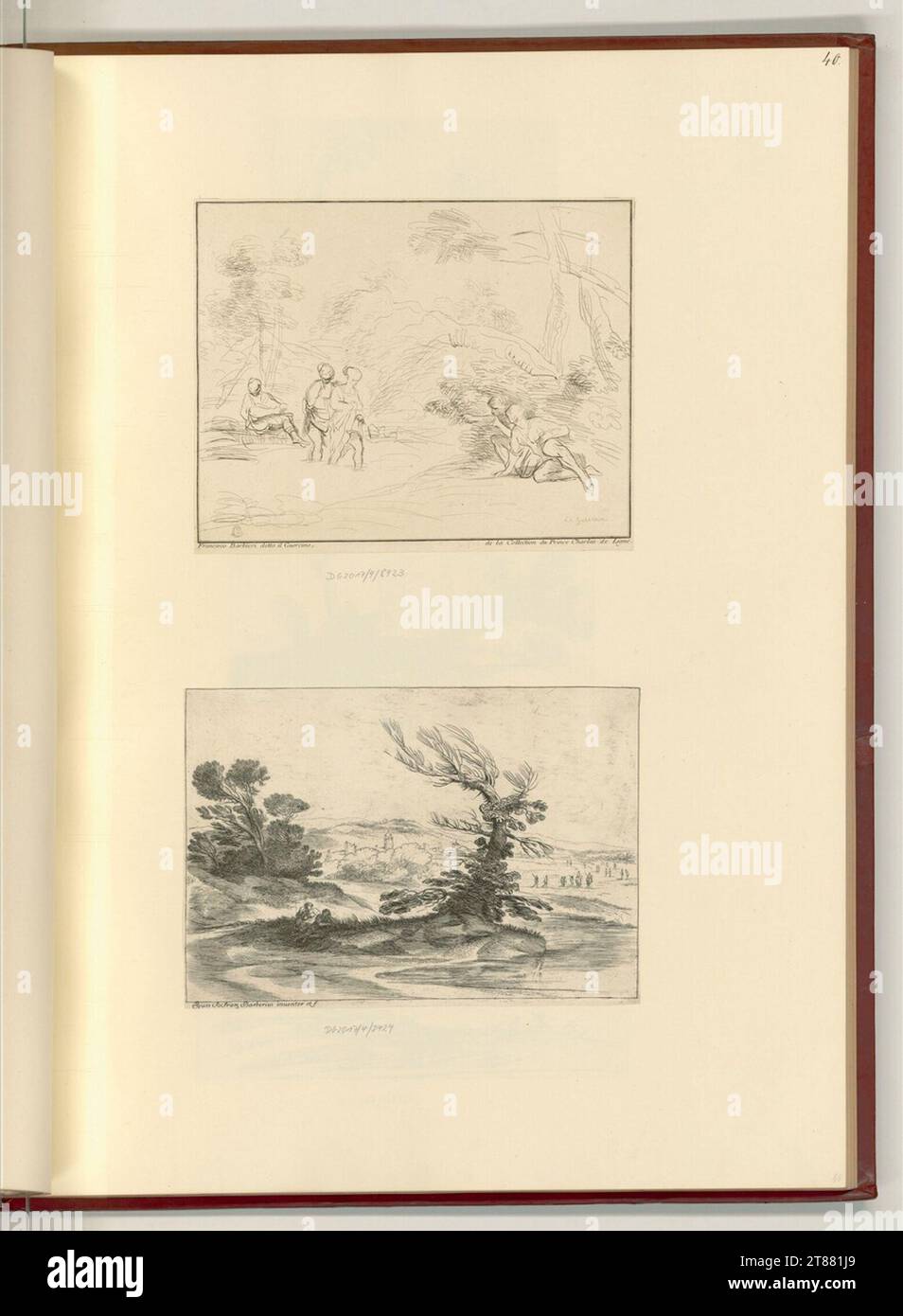 unbestimmt (Engraver) Bathing; Landscape. etching 18. Century , 18th ...