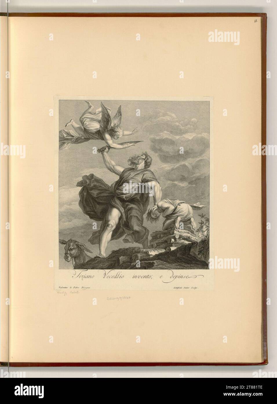 Johann Gottfried Seuter (Engraver) Sacrifice of Isaak. Copper engraving, etching around 1749 ...