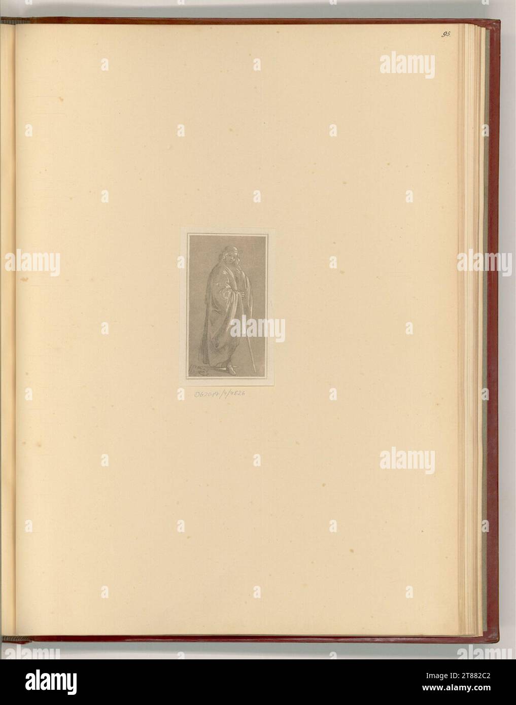 unbestimmt (Engraver) Young man upright with a long coat. Etching ...