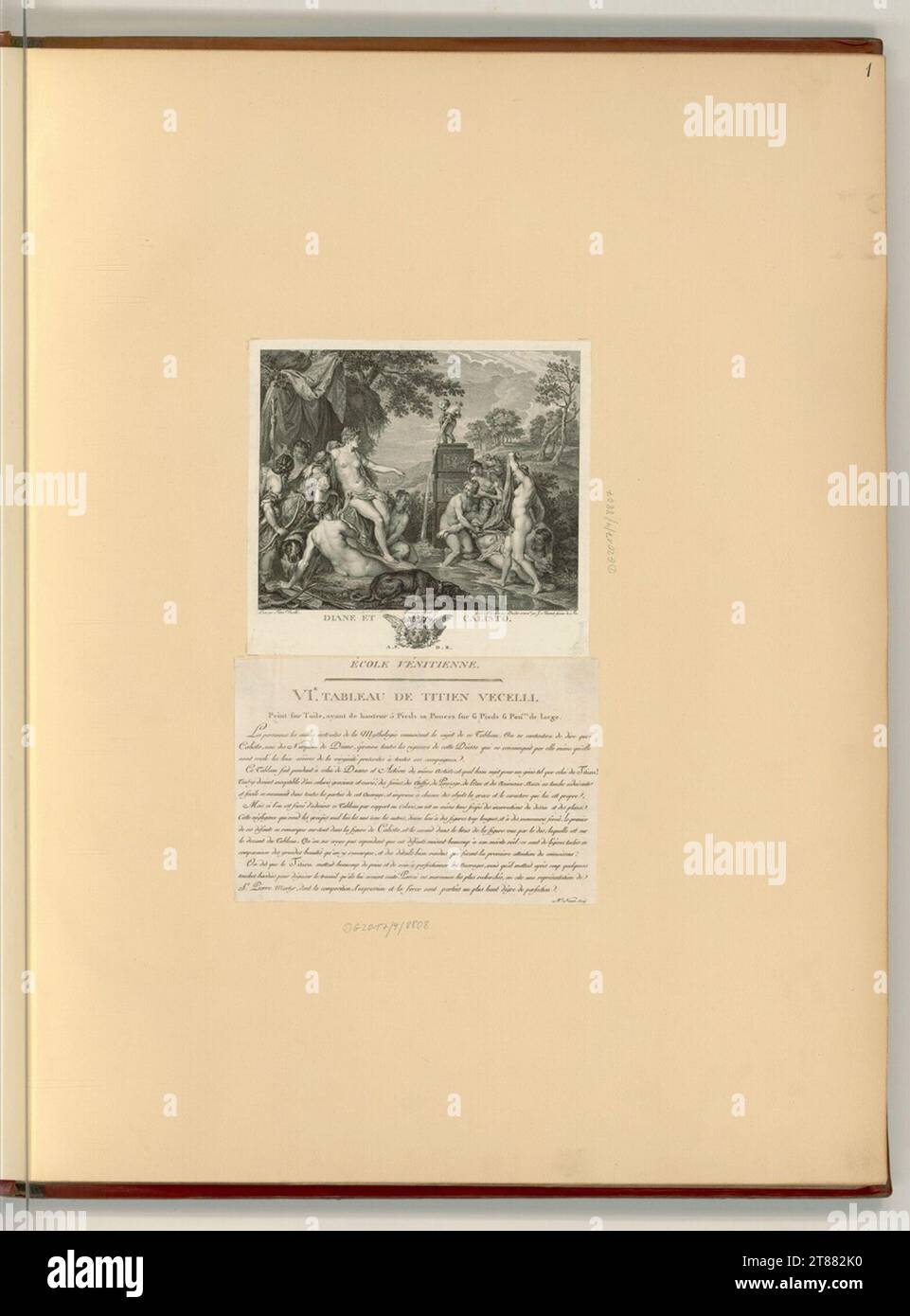 Jean Jacques Aliamet (Engraver) Diane and Calisto; Text (M.le Niquet Scrip). Copper engraving ...