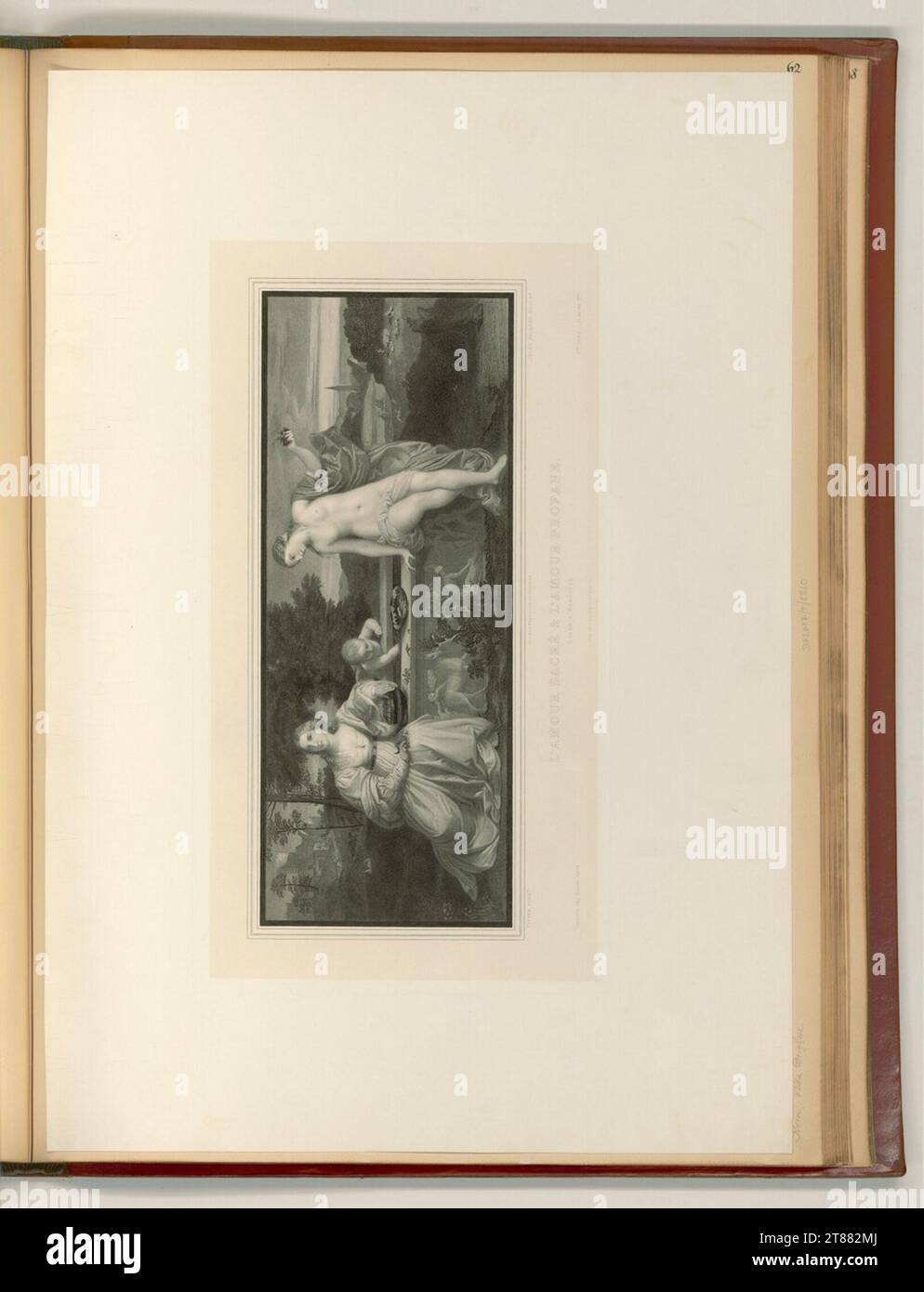 Jules Jacquet Heavenly and earthly love. Copper engraving, etching 1860 ...