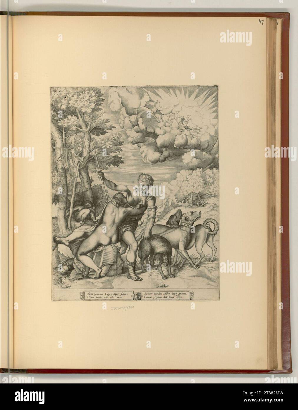 unbestimmt (Engraver) Venus and Adonis. Copper engraving, etching 1620 ...