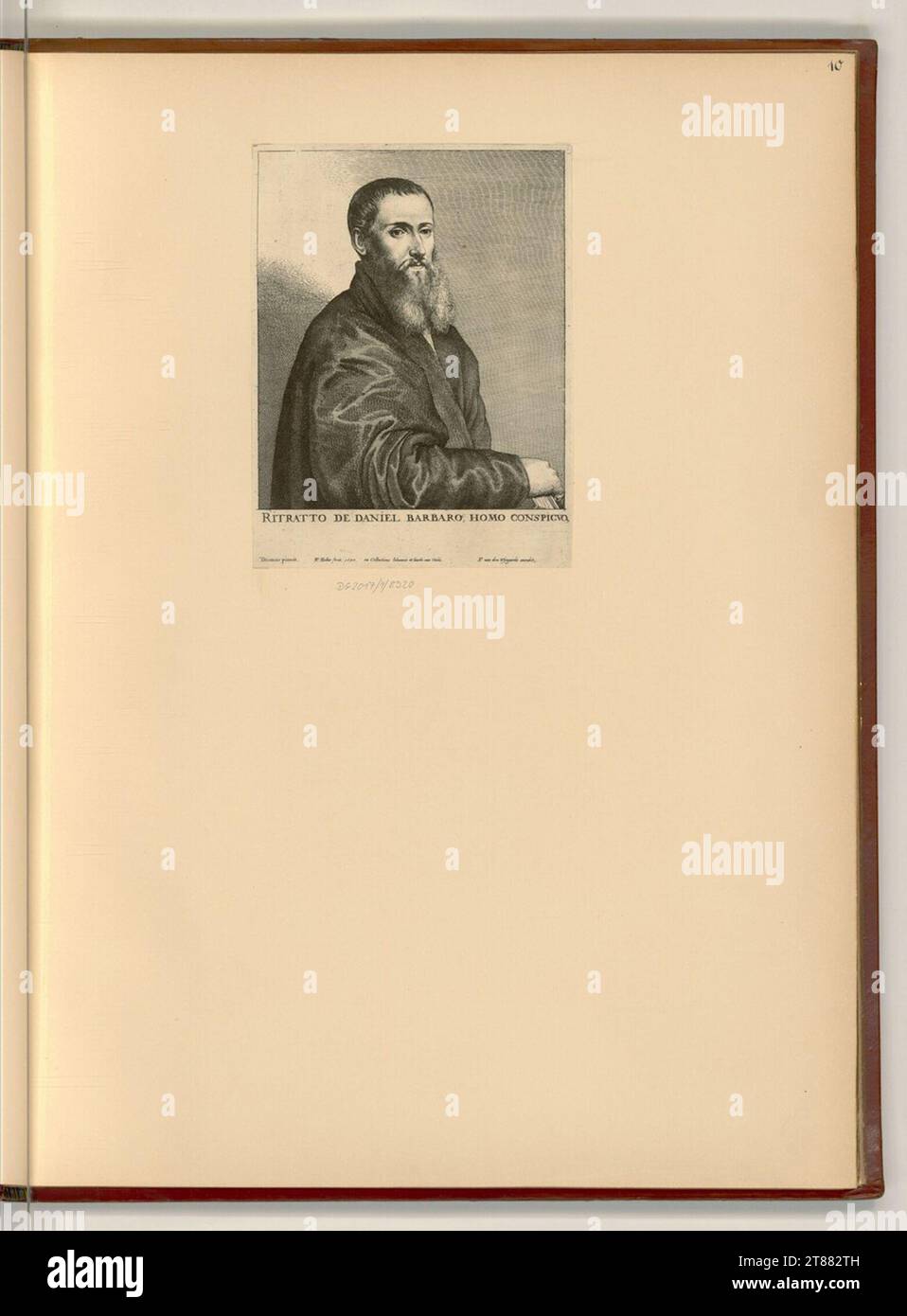 Wenzel Hollar (Engraver) Portrait Daniele Barbaro. Copper engraving ...
