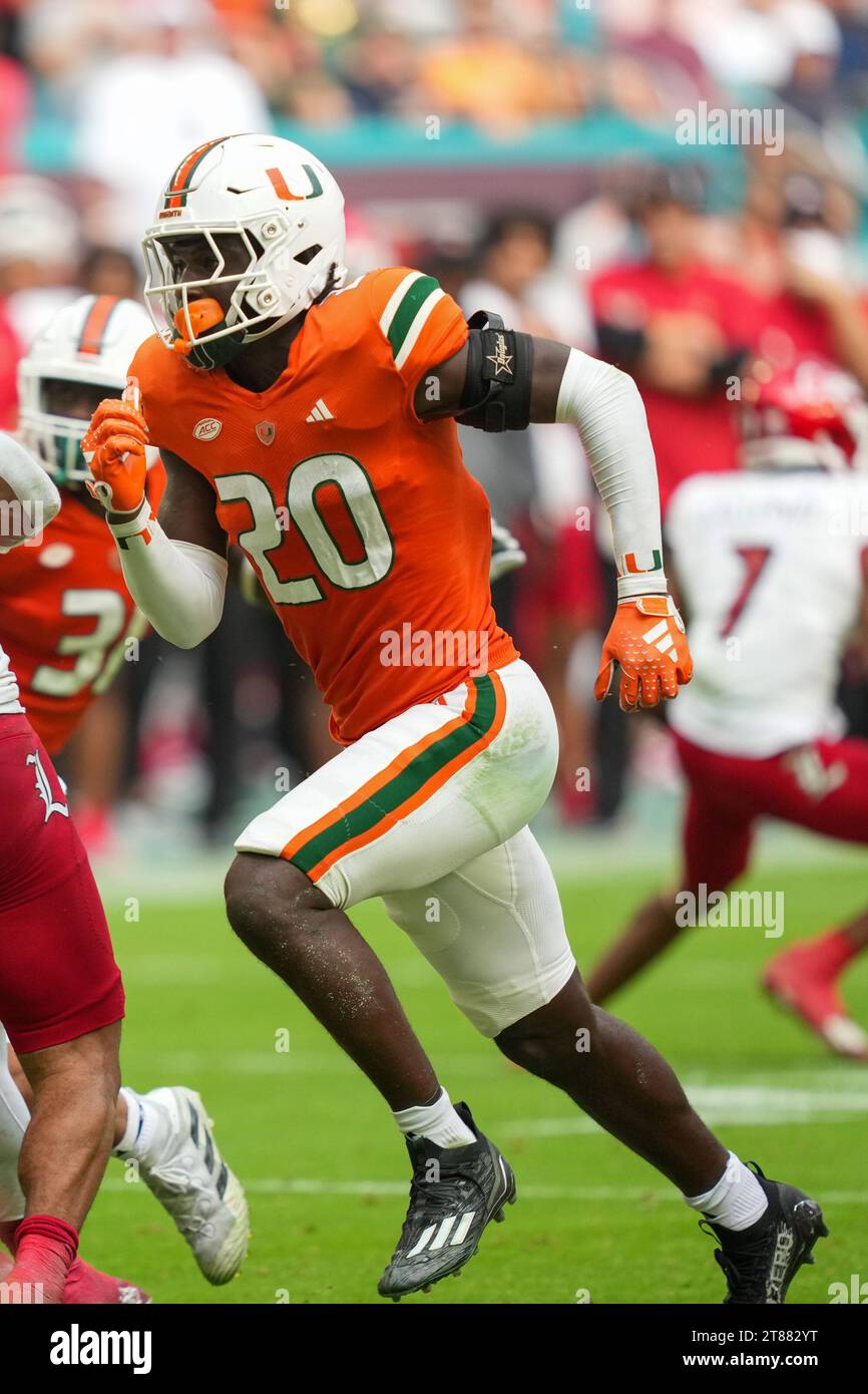 Miami Gardens, United States. 18th Nov, 2023. Miami Hurricanes safety ...