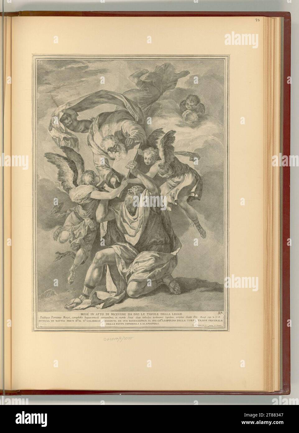 Pietro Monaco (Engraver) Moses receives the boards of law. Etching ...