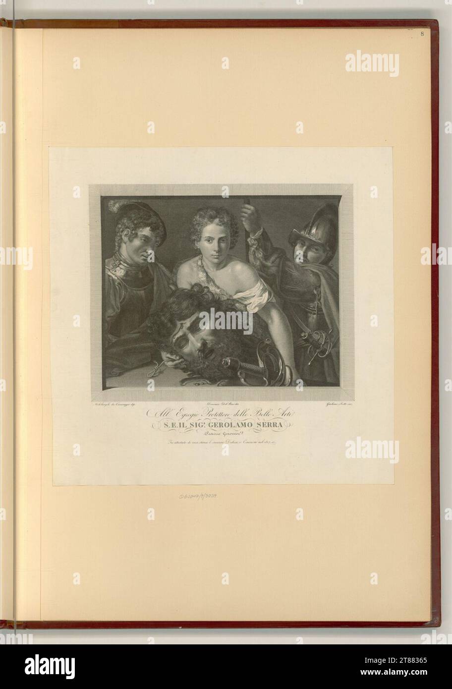Girolamo Scotto (Engraver) David with the head of the Goliath. Copper ...