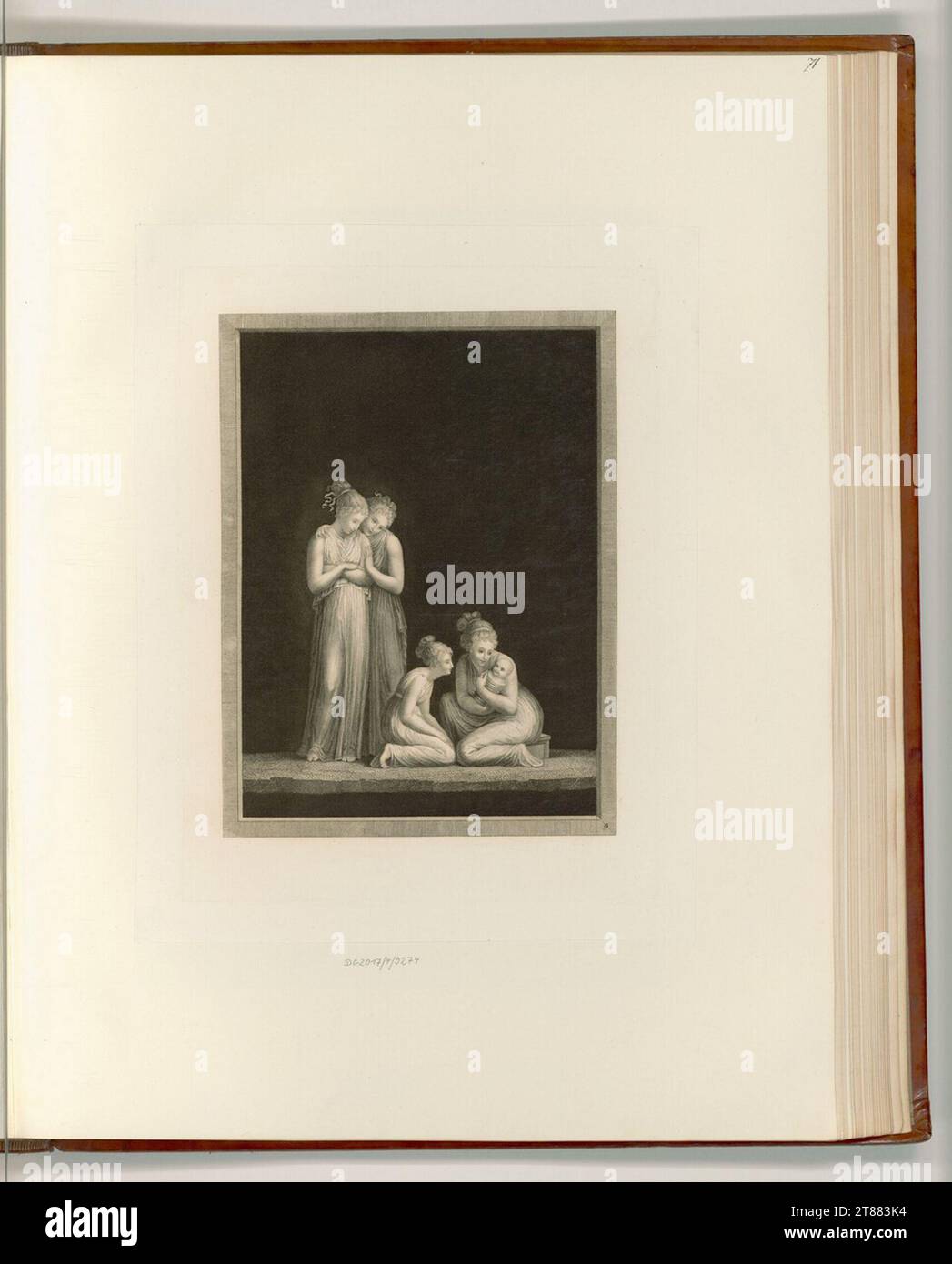 unbestimmt (Engraver) Four women with a child. Copper engraving, etching around 1812 Stock Photo ...