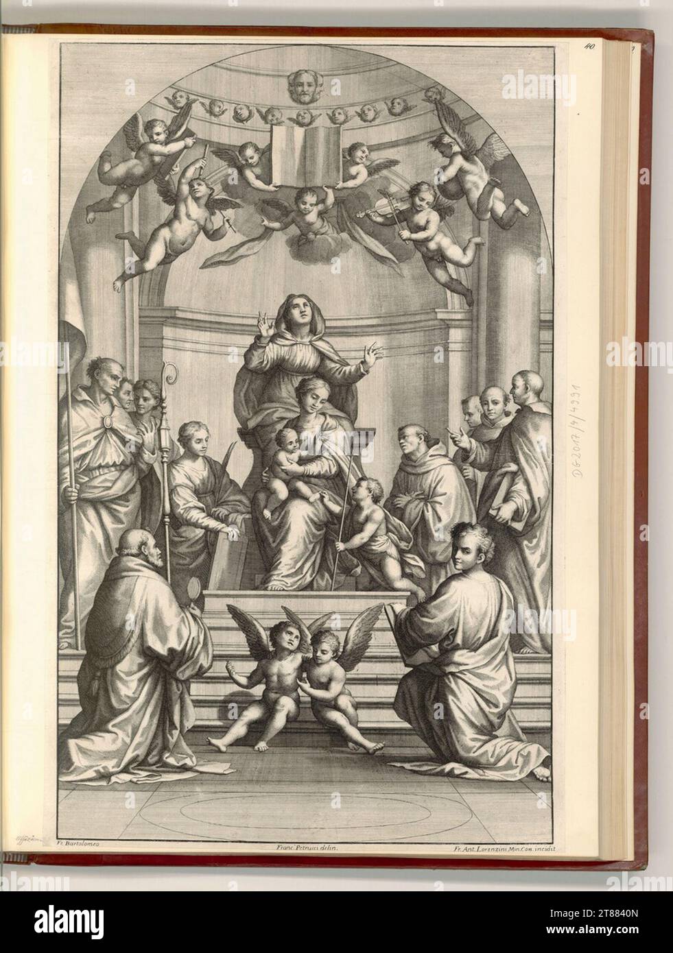 Gioan Antonio Lorenzini (Engraver) Mary with saints. Copper engraving, etching 1685-1740 , 1685/ ...