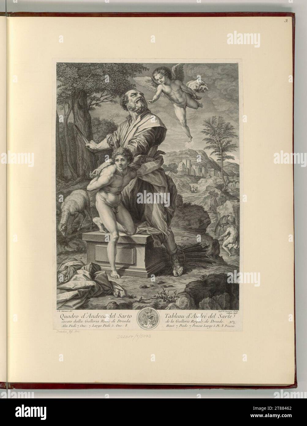 Pierre Louis Surugue le fils (Engraver) Sacrifice of the Isaac. Copper ...