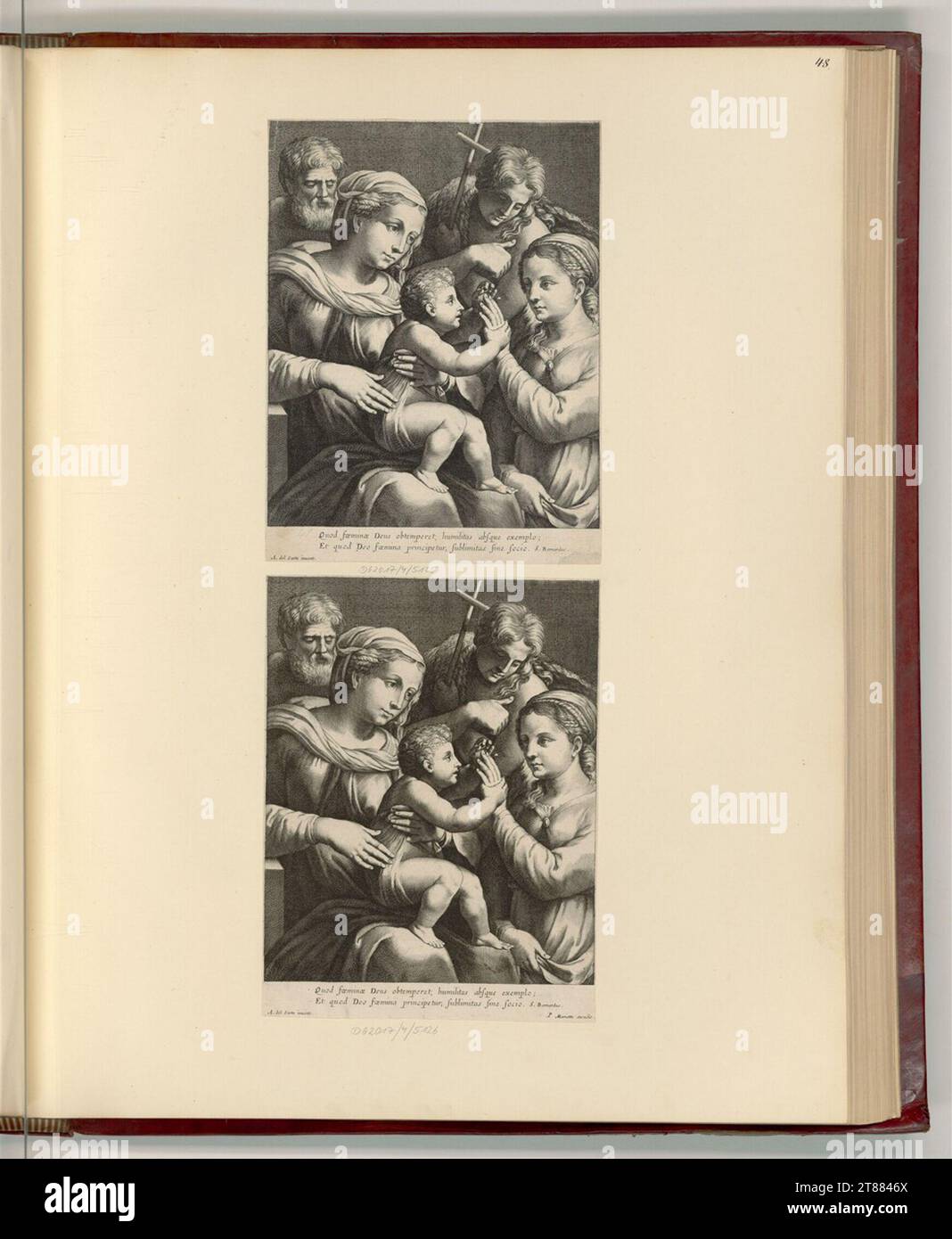 unbestimmt (Engraver) Holy family with Johannes and the engagement of ...