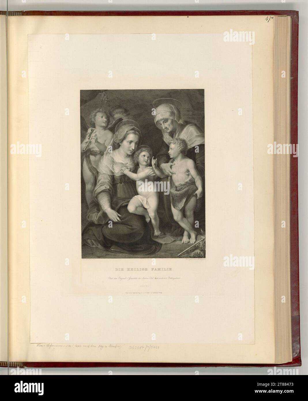 Joseph Eißner (Engraver) The holy family. Copper engraving print 1864 ...