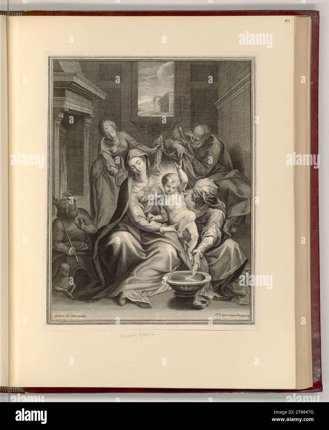 unbestimmt (Engraver) Holy family with HL Anna and Johannes. Copper ...