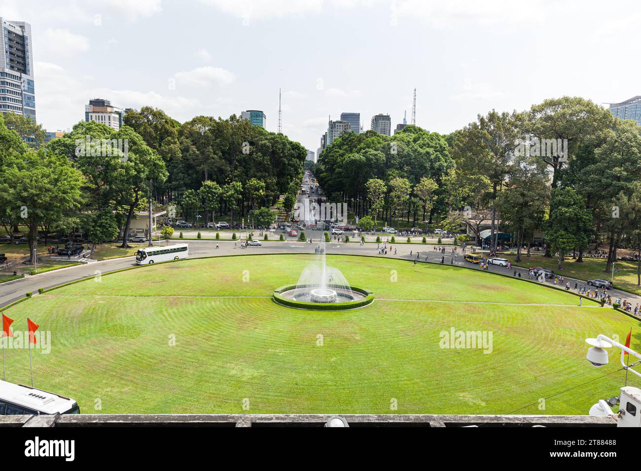 Top view aerial of Le Duan street and center Ho Chi Minh city, view of ...